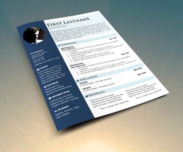 CV Template to Download and Fill In – Samples • Templates • Get A Free CV
