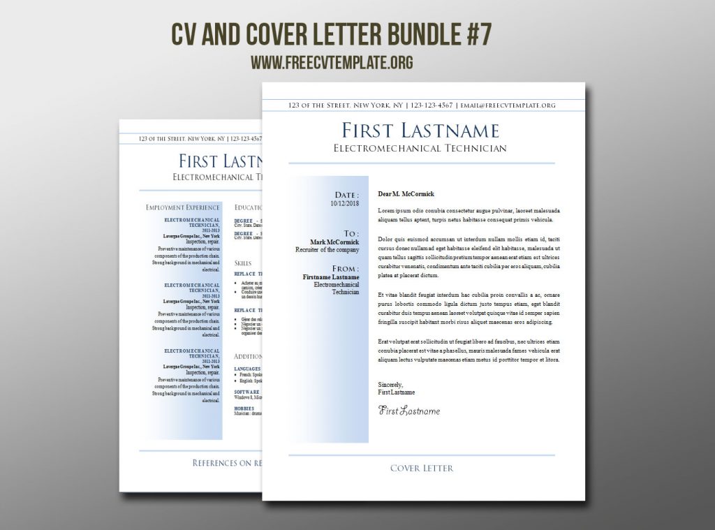 CV and Cover Letter Bundle #7 • Get A Free CV