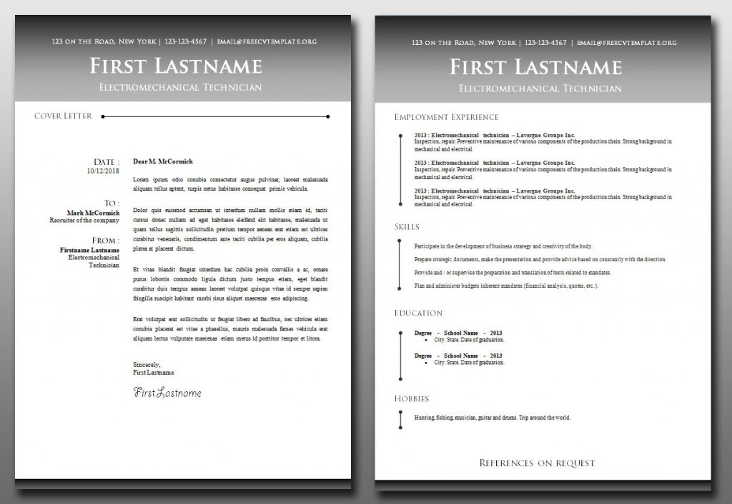 CV and Cover Letter Bundle #10 • Get A Free CV