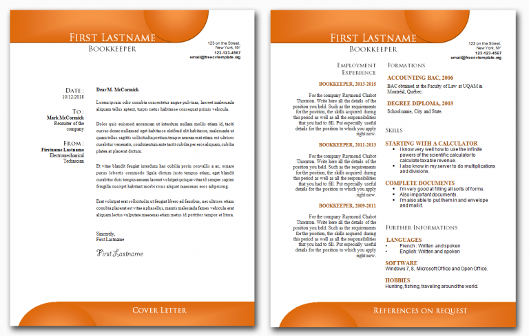 CV and Cover Letter Bundle #21 • Get A Free CV • Templates • Bundle