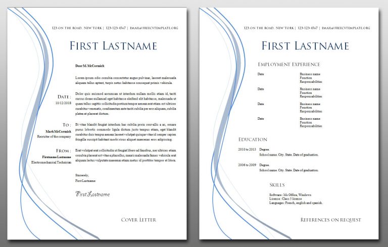 CV and Cover Letter Templates Bundle #11 • Get A Free CV • Templates