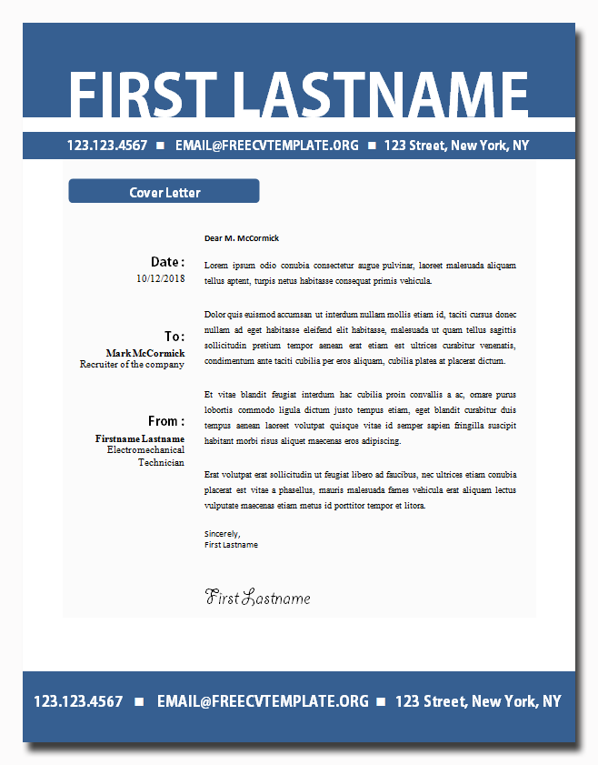 Blank CV and Cover Letter Templates Ocean Blue • Get A Free CV