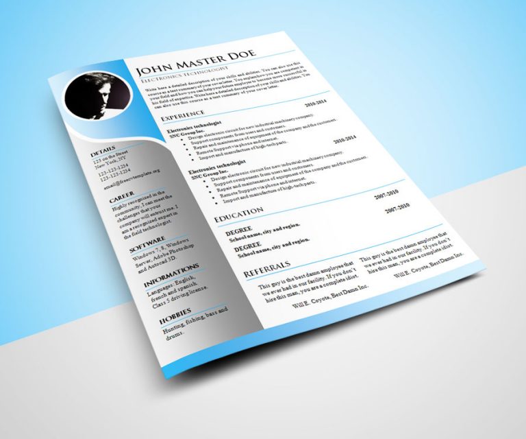 Modern Blue CV & Cover Letter – Samples • Templates • Get A Free CV